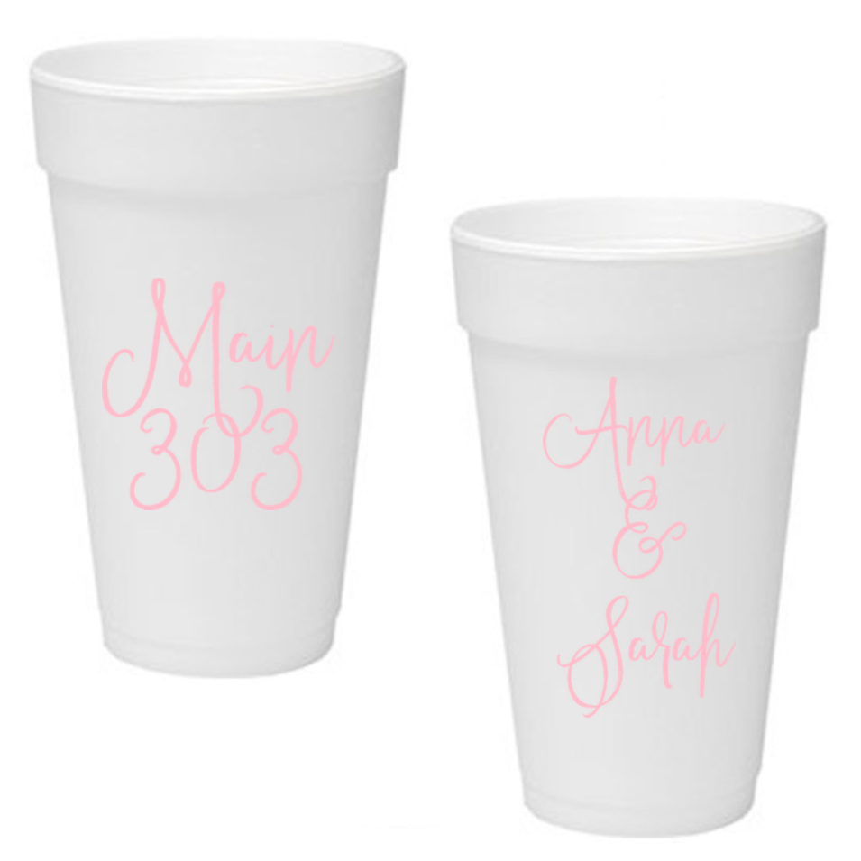 Custom Dorm Room Styrofoam Cups 20 oz., One Color– Paper Cadeau