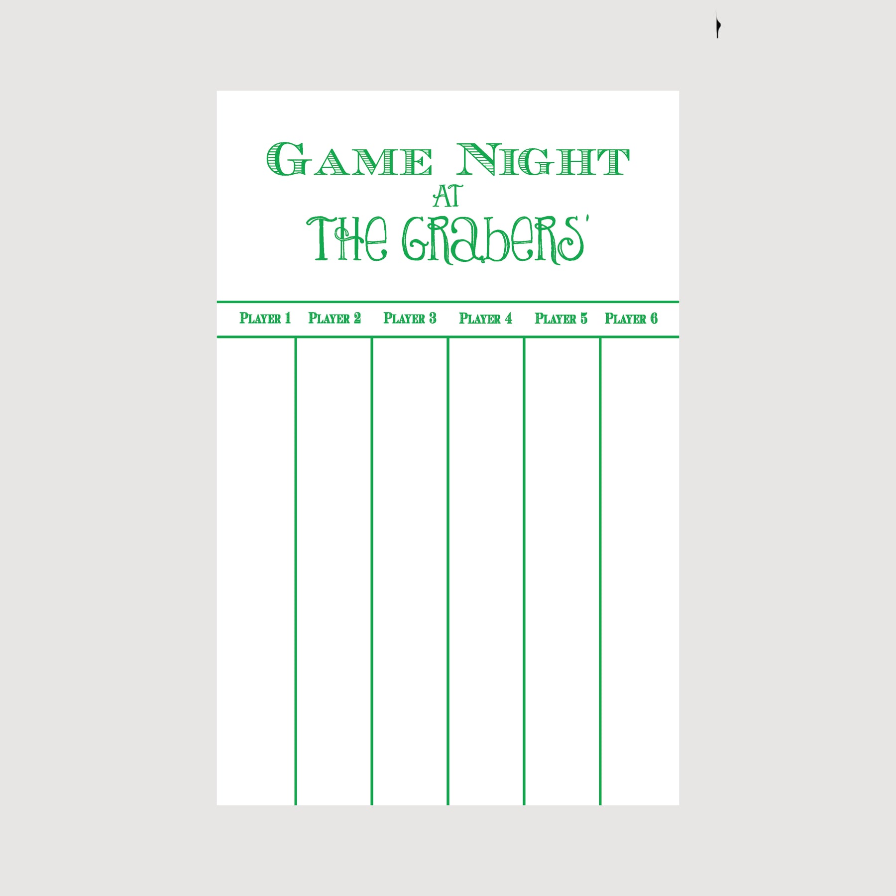 Game Night Score Sheets– Paper Cadeau